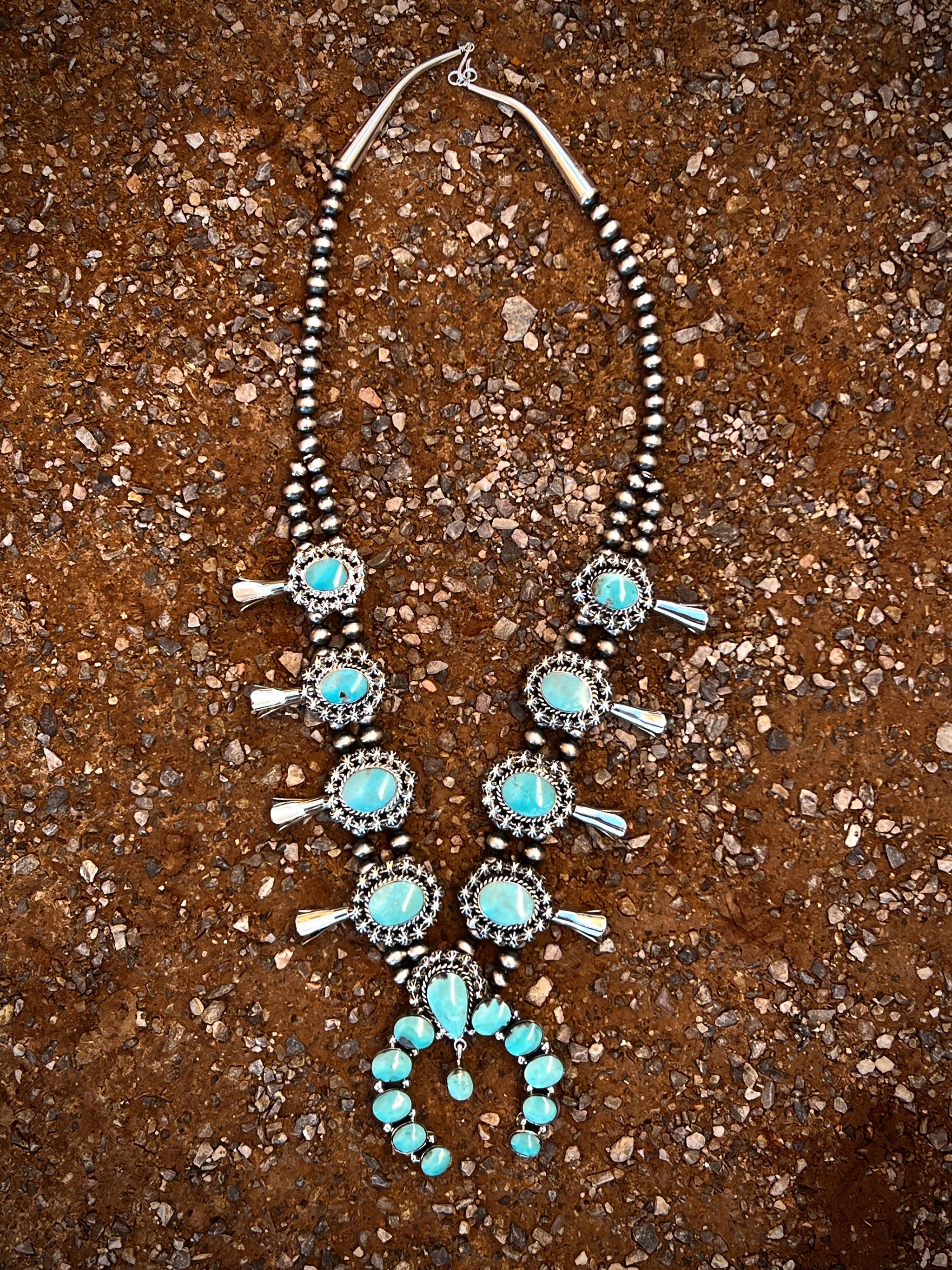 Sarah Yazzie Turquoise Squash Blossom