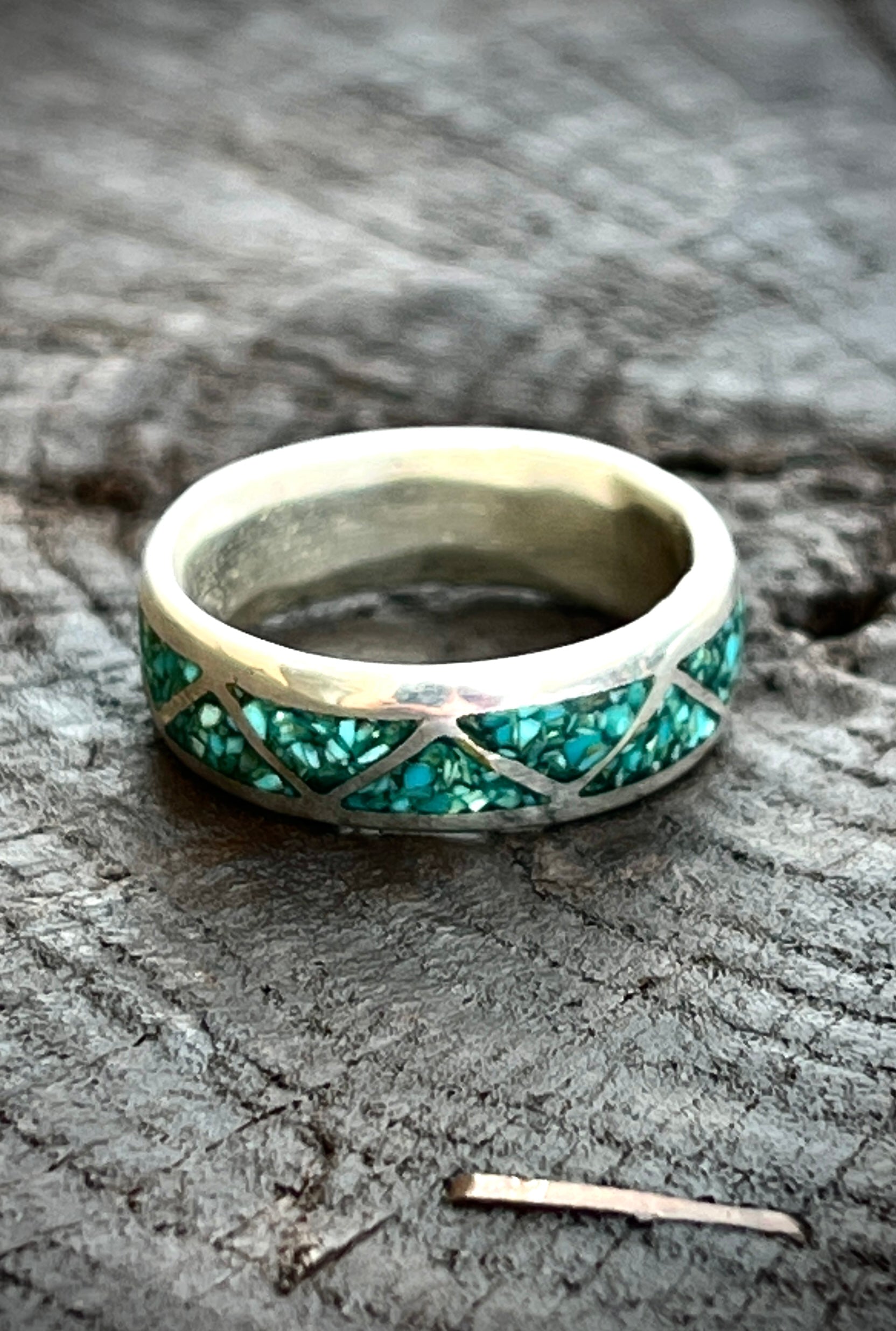Vintage Chip Inlay Ring